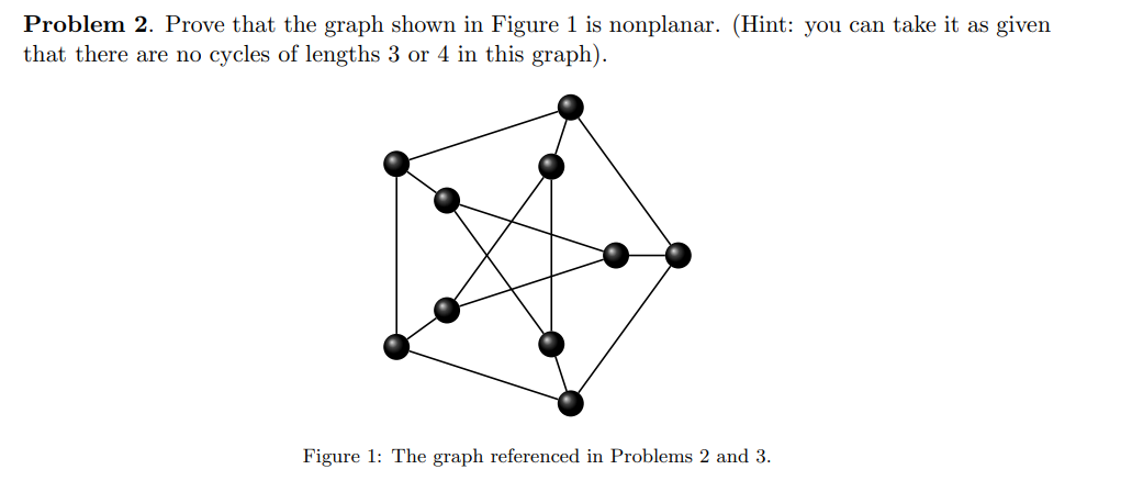 Solved Problem 2. Prove that the graph shown in Figure 1 is | Chegg.com