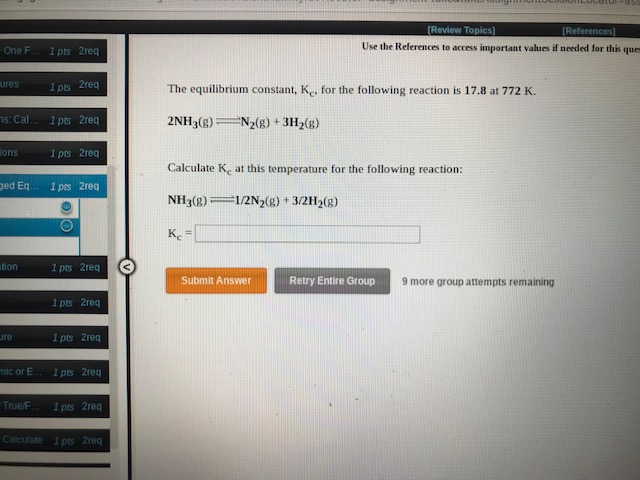 Solved Review Topics] One F. 1pts 2req Use the References to | Chegg.com