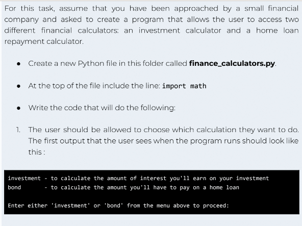 Solved For this task, assume that you have been approached | Chegg.com