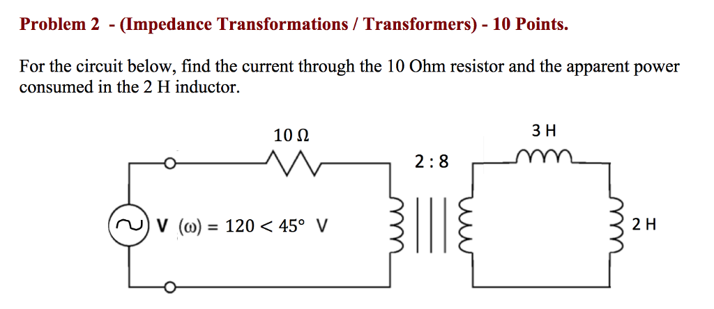 Solved Problem 2 - (Impedance Transformations / | Chegg.com