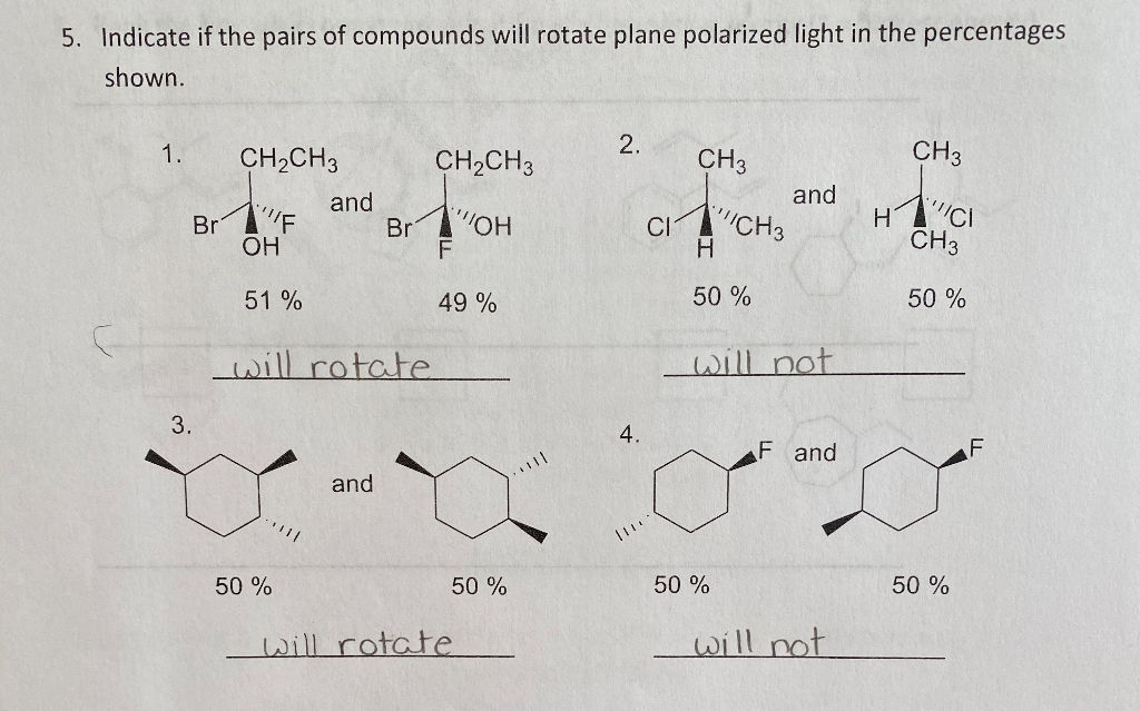 Solved Explain why these compounds do or do not rotate plane | Chegg.com