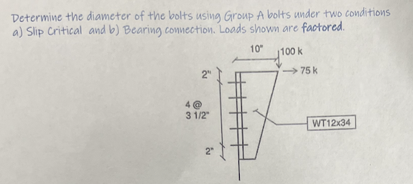 Solved Determine the diameter of the bolts using Group A | Chegg.com