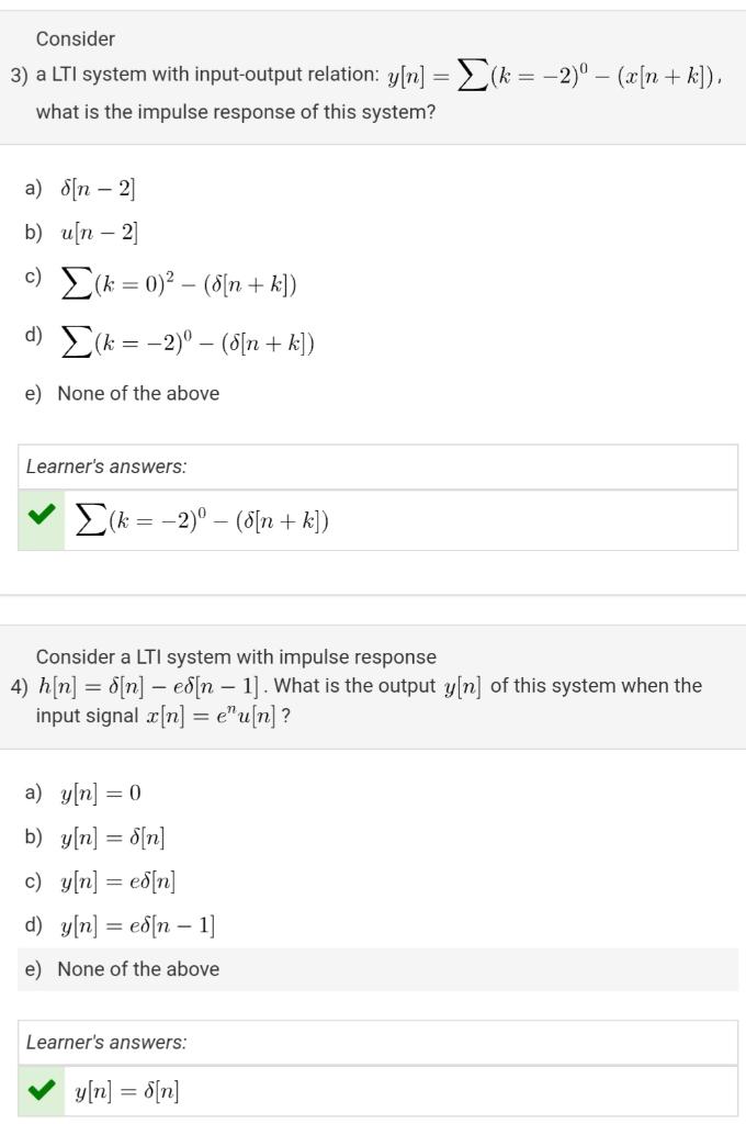 Solved Consider 3) a LTI system with input-output relation: | Chegg.com