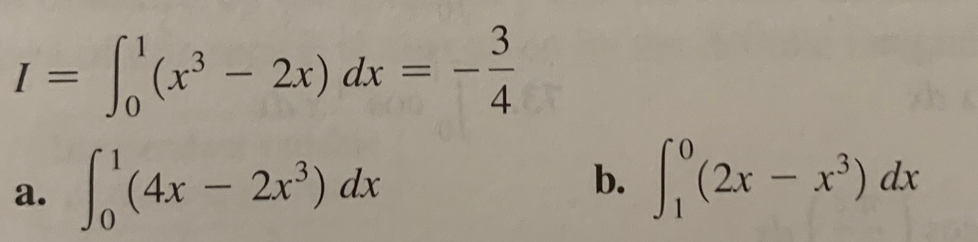 Solved Use the value of the first integral I to evaluate the | Chegg.com