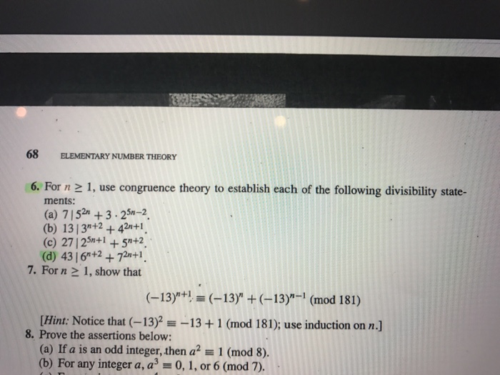 Solved Can some one please help me with these Number theory | Chegg.com