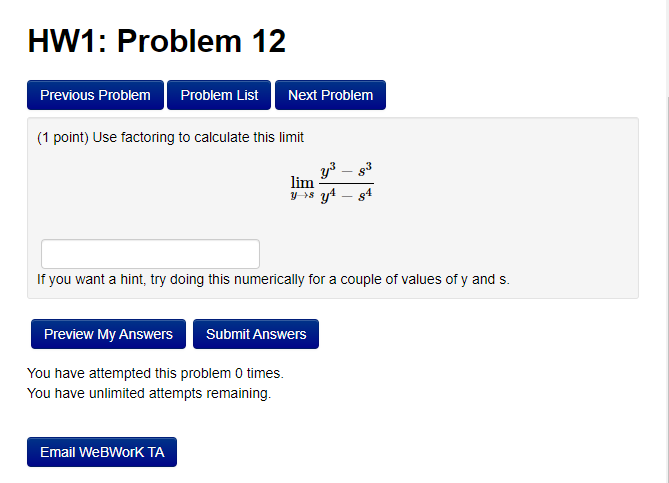 Solved HW1: Problem 12 Previous Problem Problem List Next | Chegg.com
