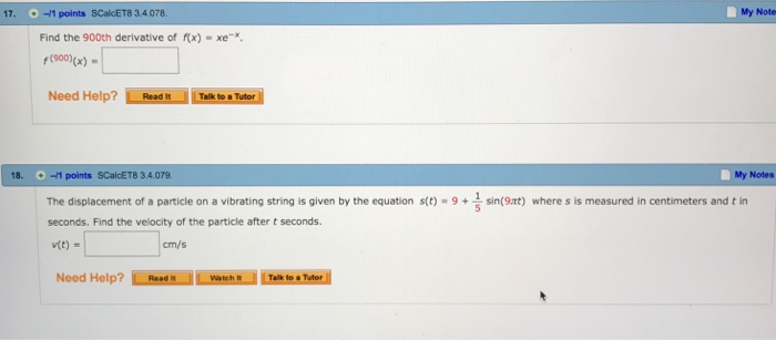 Solved Find the 900th derivative of f(x) = xe^-x The | Chegg.com