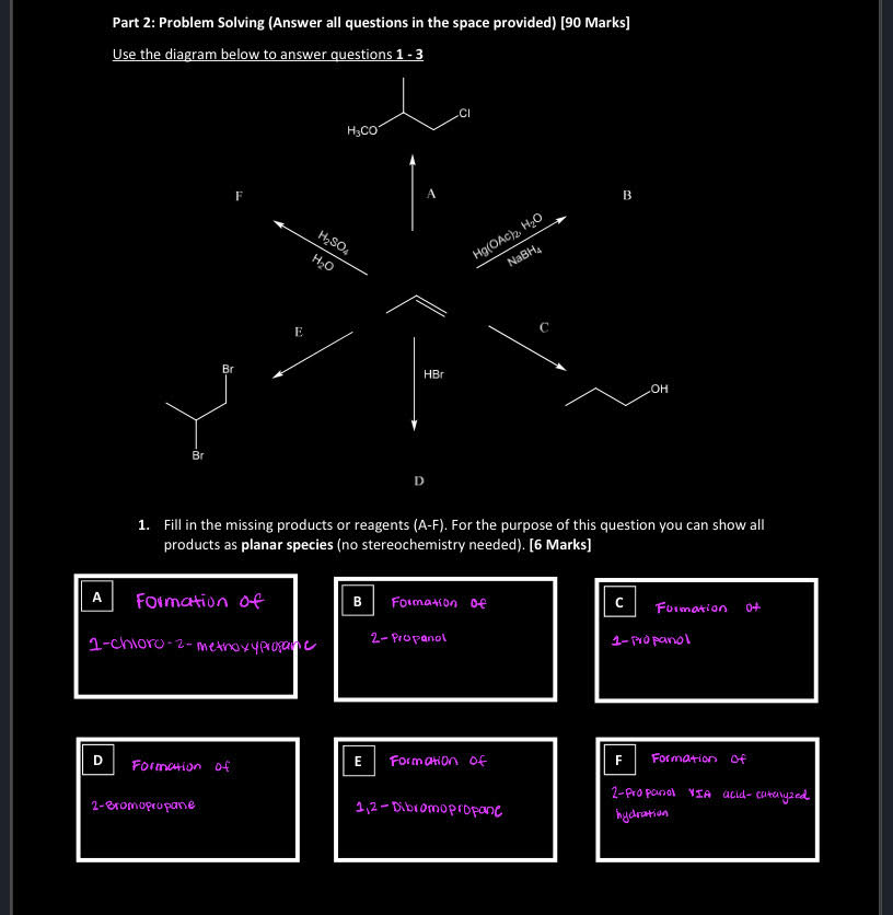 Solved PLEASE ANSWER PART B AND Cb) ﻿Show the full mechanism | Chegg.com