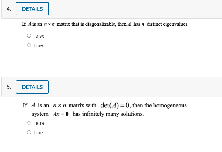 Solved 4. DETAILS If A is an nxn matrix that is | Chegg.com