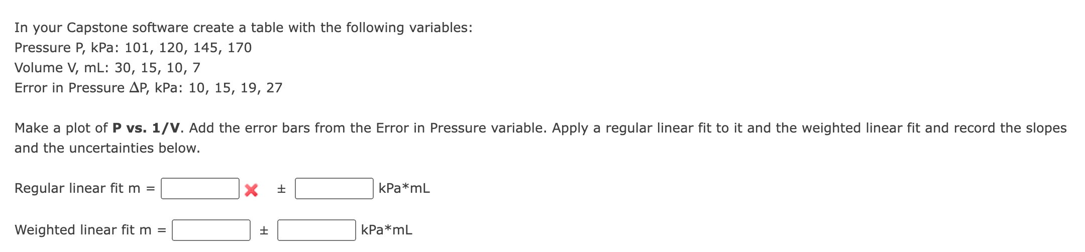 Solved In your Capstone software create a table with the | Chegg.com