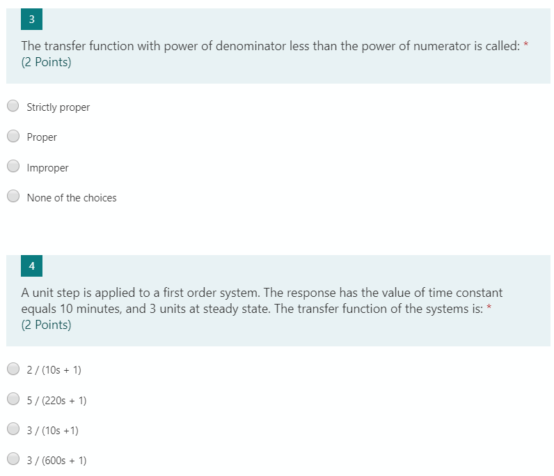 Solved 3 The transfer function with power of denominator | Chegg.com