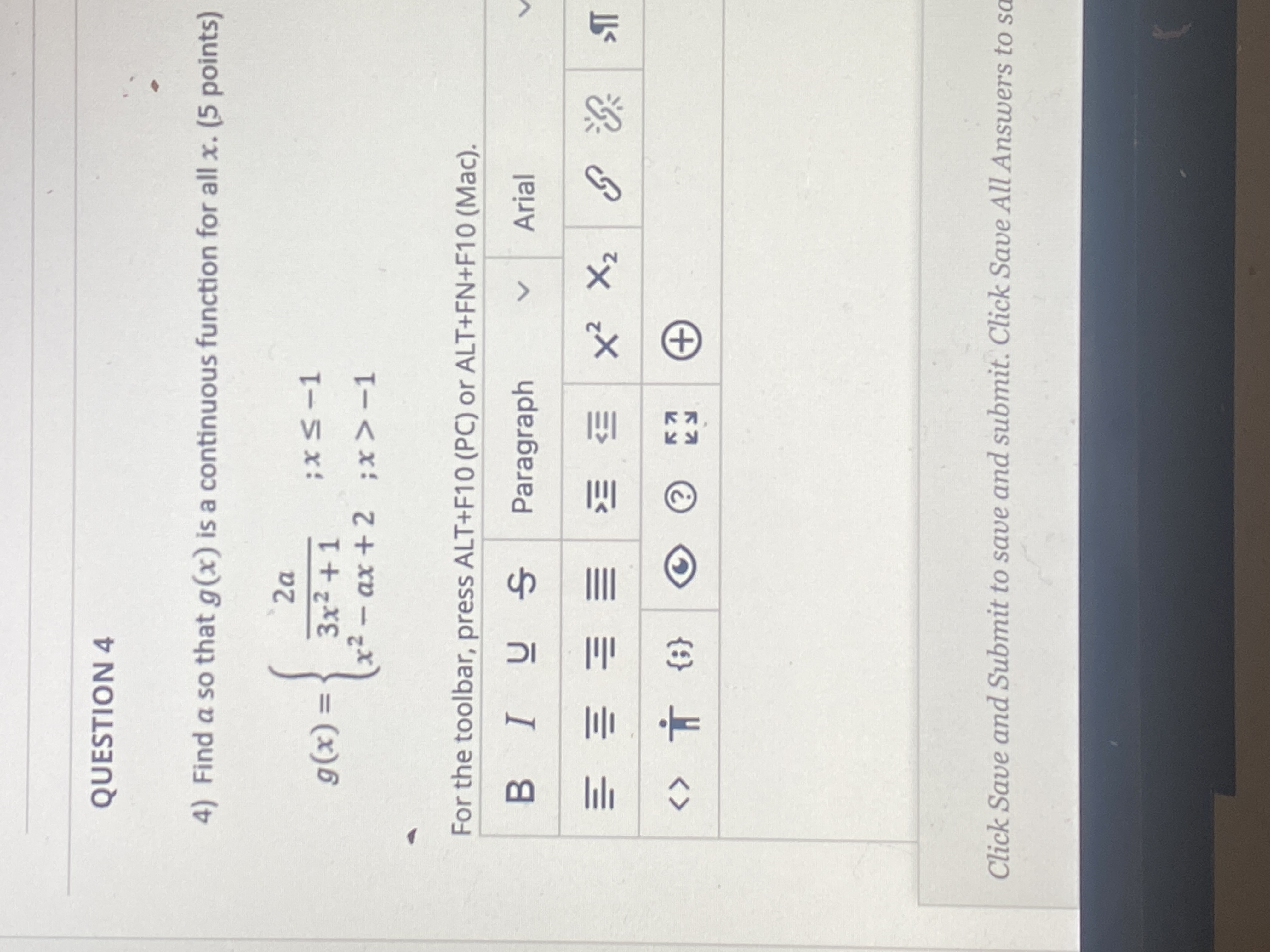 Solved QUESTION 4Find a ﻿so that g(x) ﻿is a continuous | Chegg.com