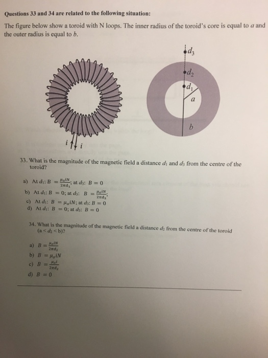 Solved The figure below show a toroid with N loops. The | Chegg.com