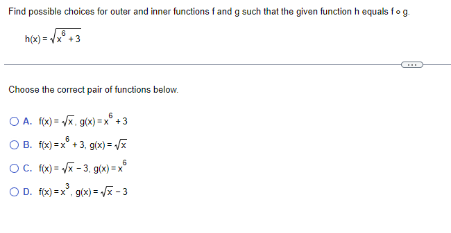 Solved Find possible choices for outer and inner functions f | Chegg.com