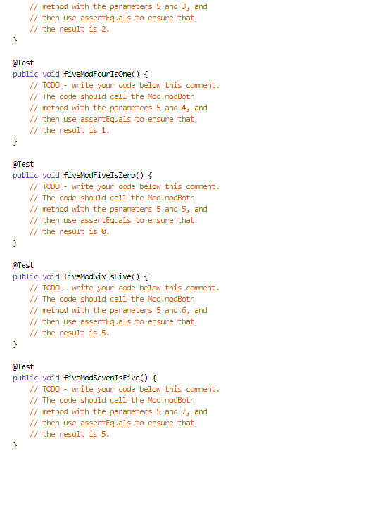 Solved Tep 2 Open Modtestjava As A Test File And Edit It 