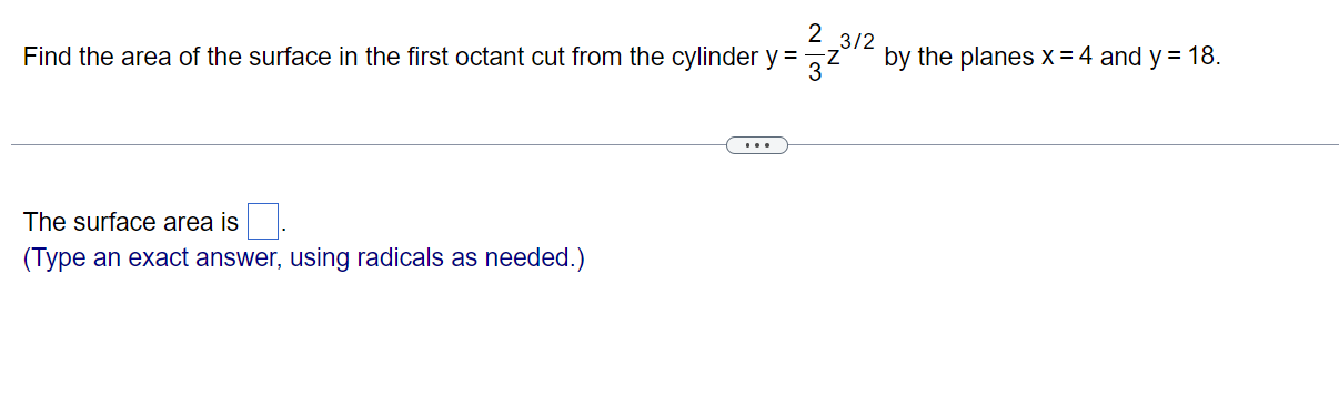 Solved Find the area of the surface in the first octant cut | Chegg.com