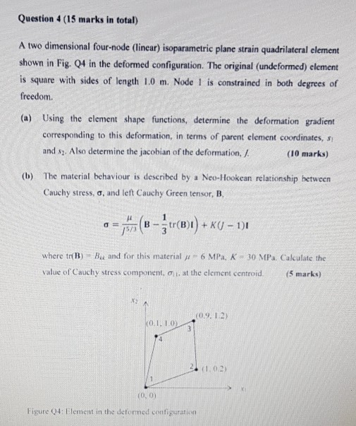 Solved Question 4 (15 marks in total) A two dimensional | Chegg.com