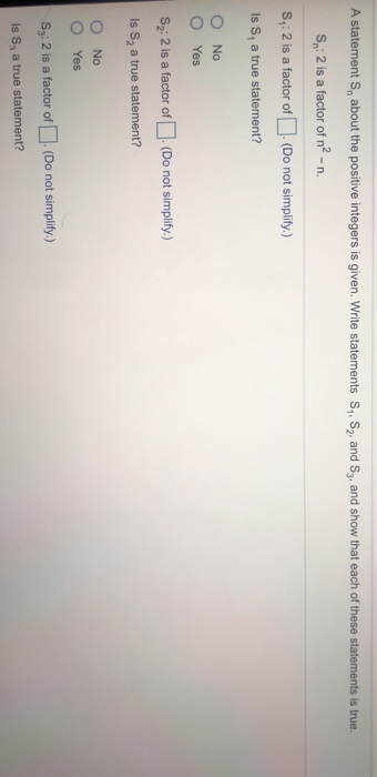 Solved A statement Sn about the positive integers is given. | Chegg.com