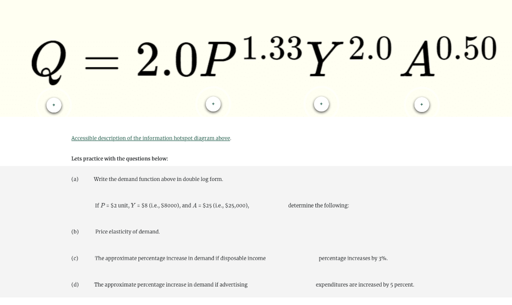 Solved Q=2.0P1.33Y2.0A0.50 | Chegg.com Solved Q=2.0P1.33Y2.0A0.50 | Chegg.com