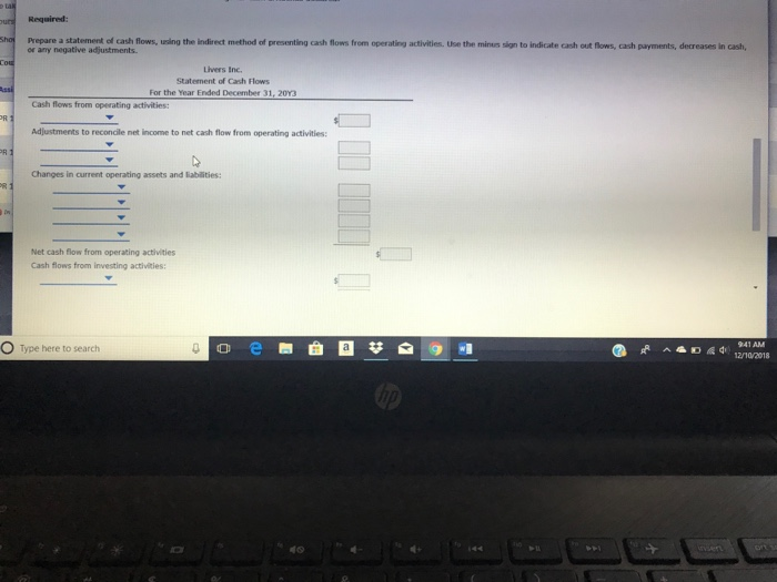 Solved Print 1 PR 13-01 ALGO (Algorithmic) Statement of Cash | Chegg.com