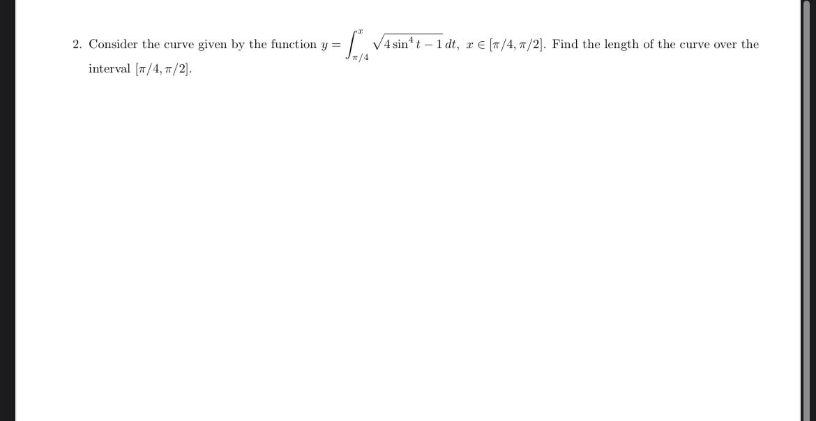 Solved 2. Consider the curve given by the function | Chegg.com