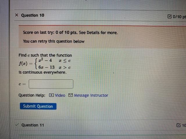 Solved X Question 10 B0/10 pE Score on last try: 0 of 10 | Chegg.com Solved X Question 10 B0/10 pE Score on last try: 0 of 10 | Chegg.com