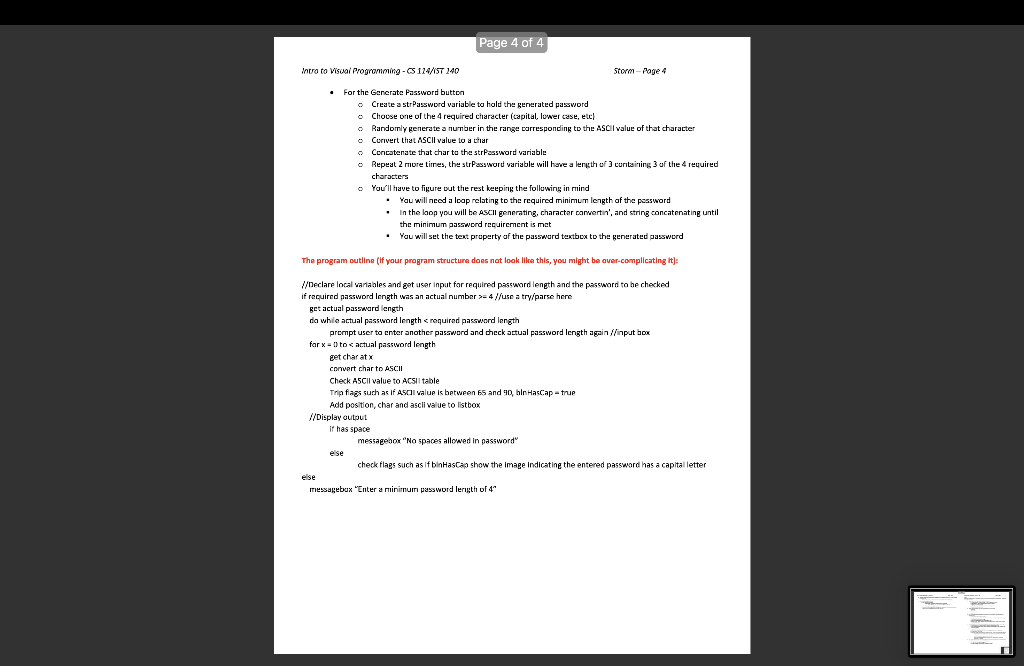 Solved intro to Visuai Progromming - cs 114/15140 5torm-Page | Chegg.com