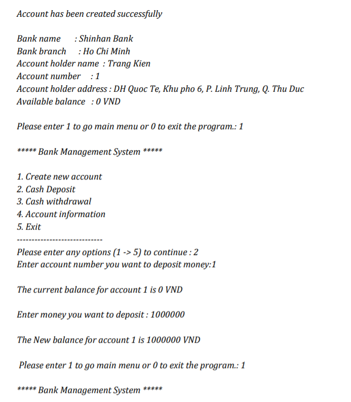 Solved Topic A: Write a simple Bank Management Program using | Chegg.com