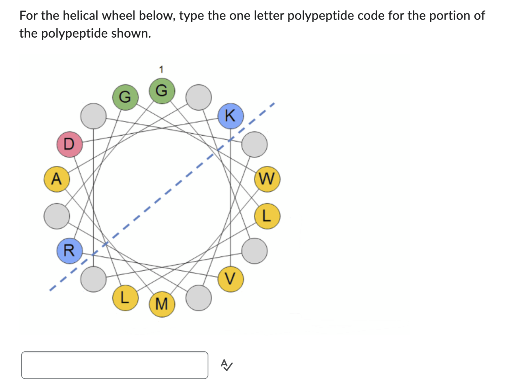 Solved For the helical wheel below, type the one letter | Chegg.com