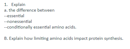 Solved 1. Explain a. the difference between -essential - | Chegg.com