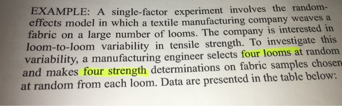 Solved EXAMPLE: A single-factor experiment involves the | Chegg.com