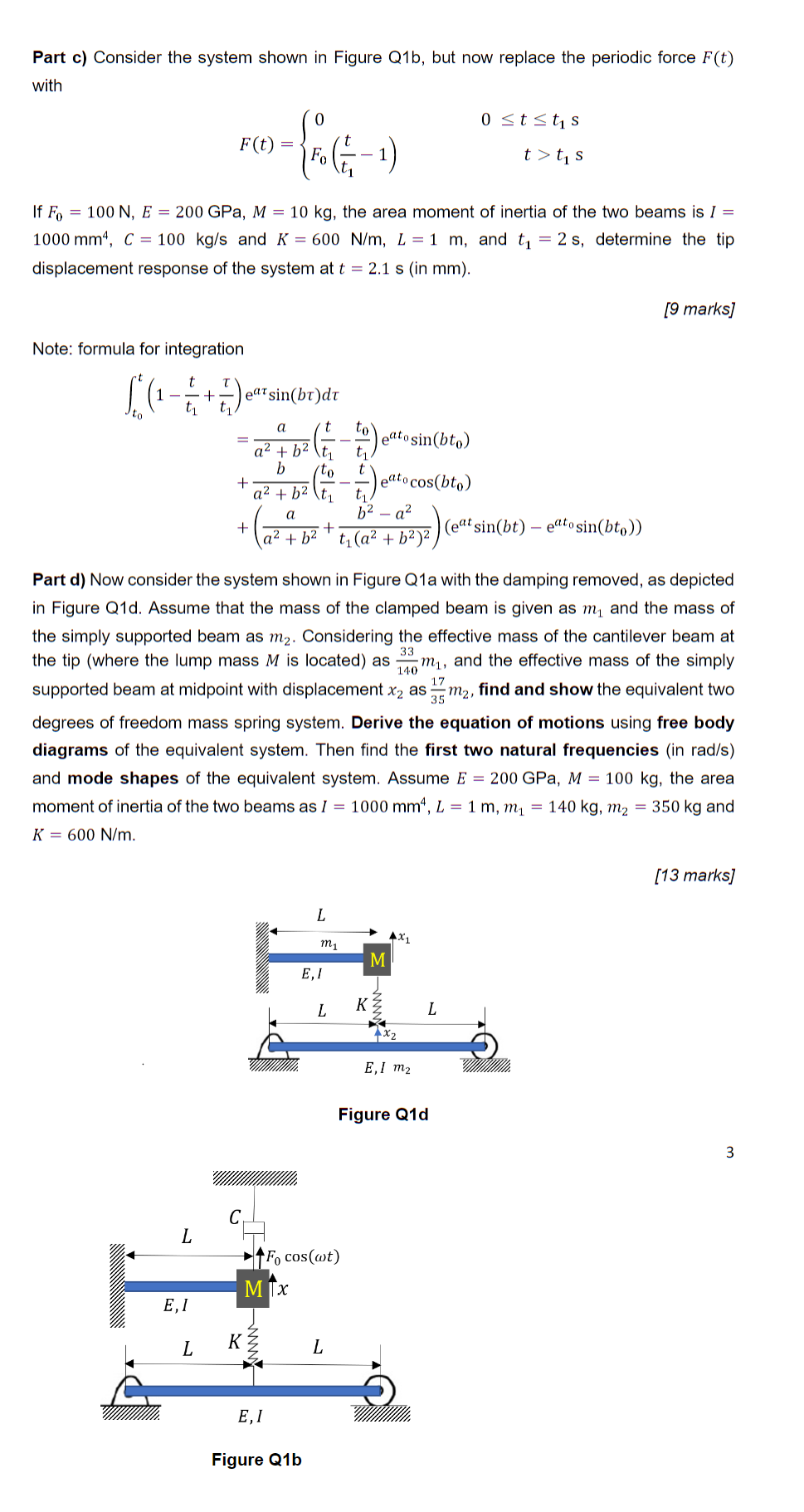 Solved Part c) Consider the system shown in Figure Q1b, but | Chegg.com