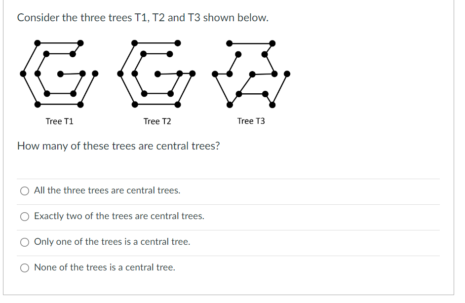Solved Consider the three trees T1, T2 and T3 shown below. | Chegg.com