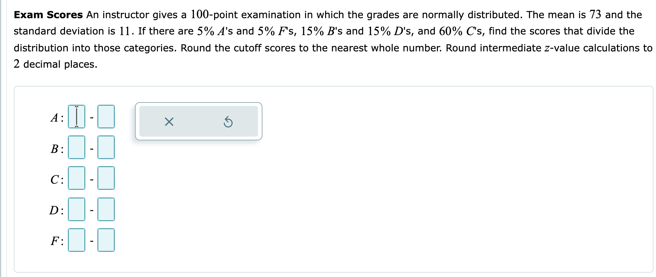 Solved Exam Scores An instructor gives a 100-point | Chegg.com