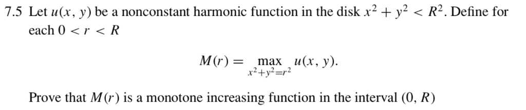 Solved 7.5 Let u(x, y) be a nonconstant harmonic function in | Chegg.com