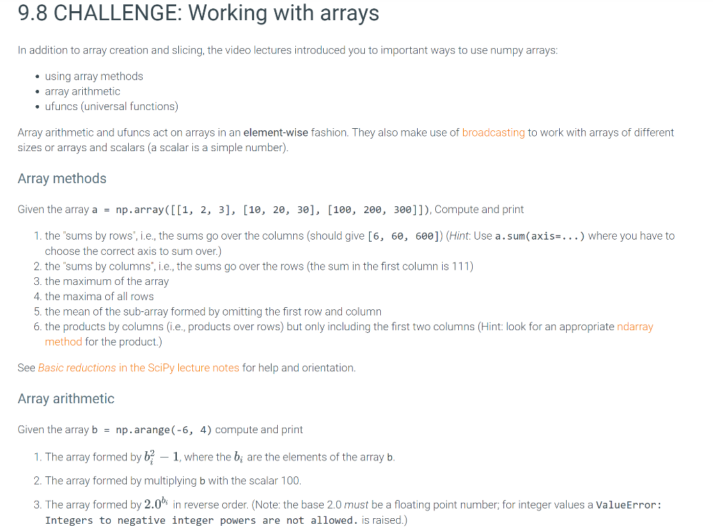 98 Challenge Working With Arrays In Addition To 