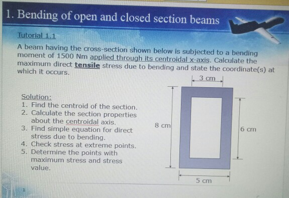Solved 1. Bending of open and closed section beams, Tutorial | Chegg.com