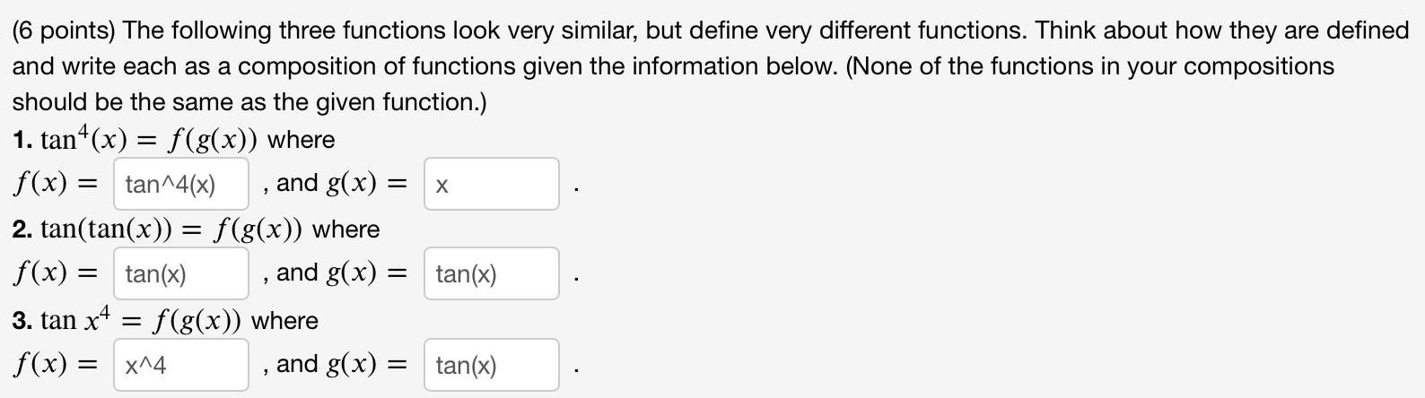 Solved (6 points) The following three functions look very | Chegg.com