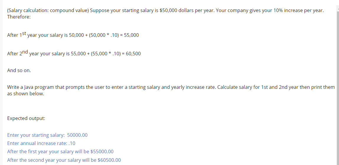 Solved (Salary calculation: compound value) Suppose your | Chegg.com
