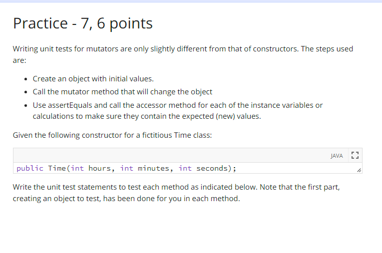 Solved /* a. public void setHours(int hours); public int | Chegg.com