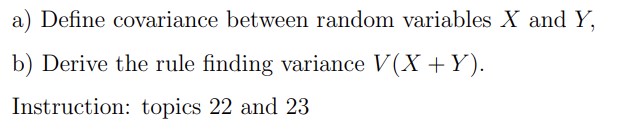 Solved 22. Random vectors characteristics of variance 23. | Chegg.com