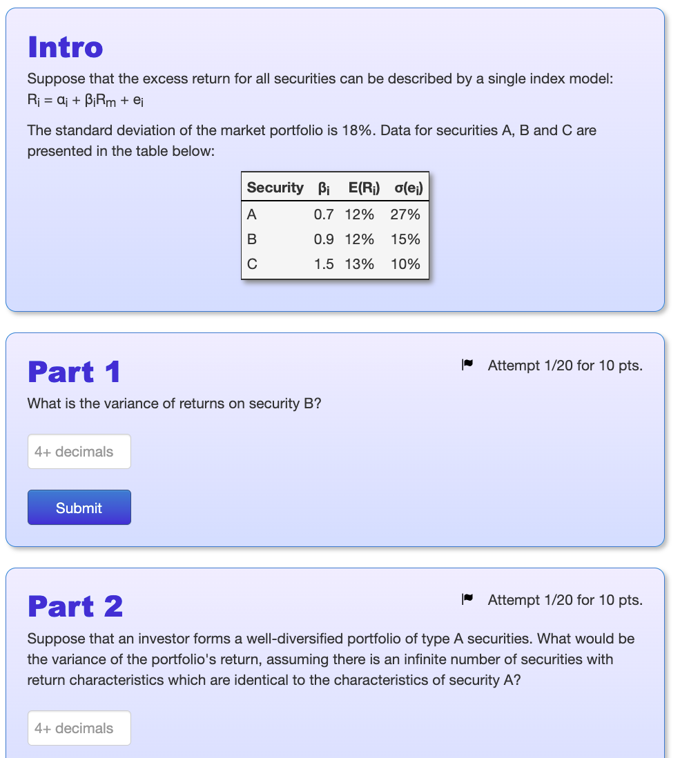 Intro Assume that the single index model is valid. | Chegg.com