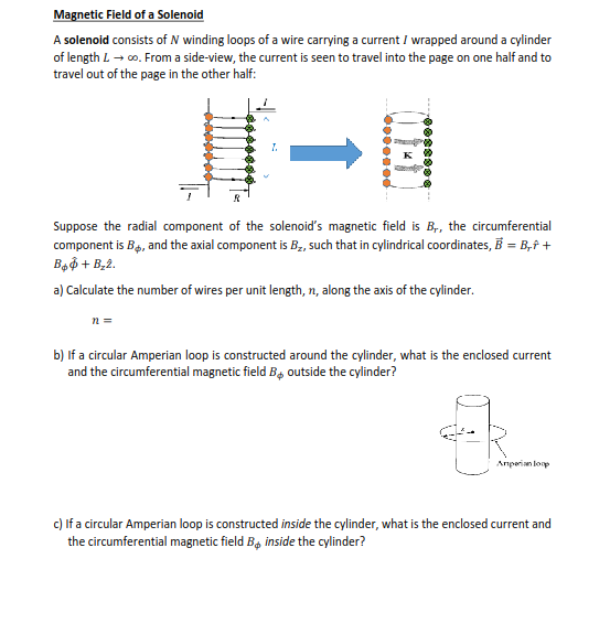 Solved Magnetic Field of a Solenoid A solenoid consists of N | Chegg.com
