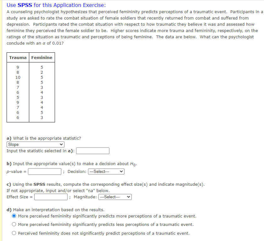 Solved Use SPSS for this Application Exercise: A counseling | Chegg.com