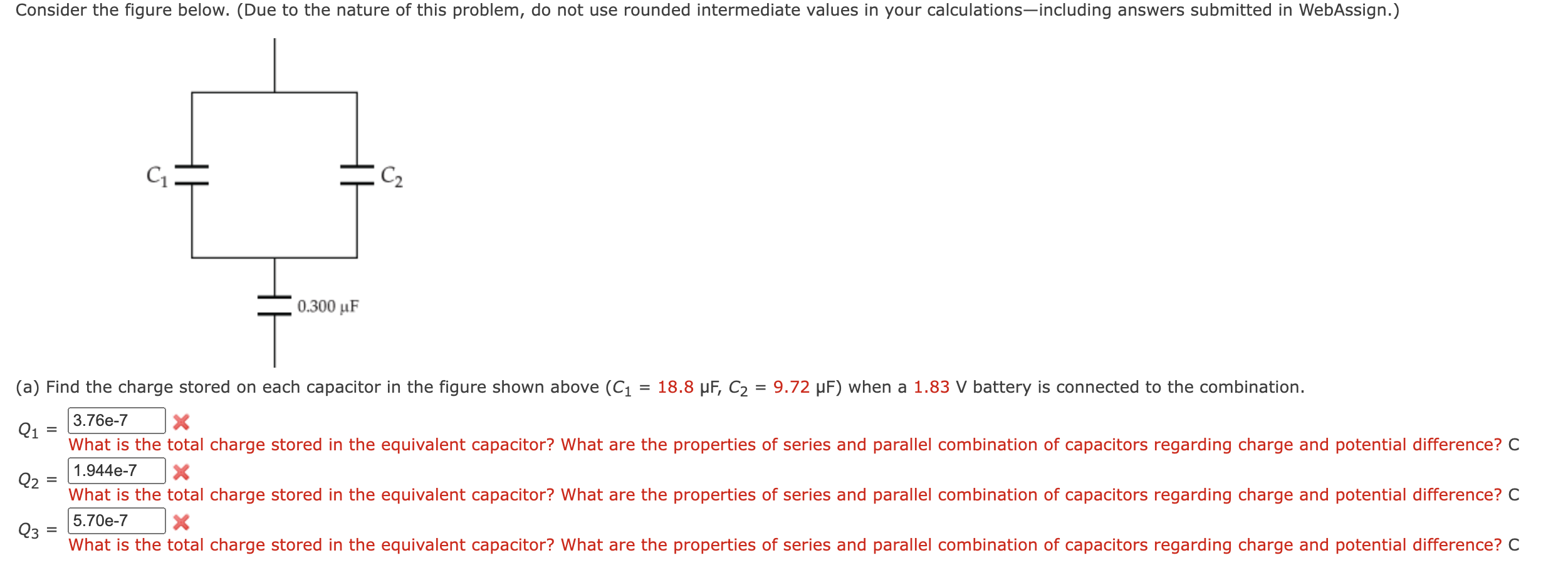 Solved (a) ﻿Find the charge stored on each capacitor in the | Chegg.com