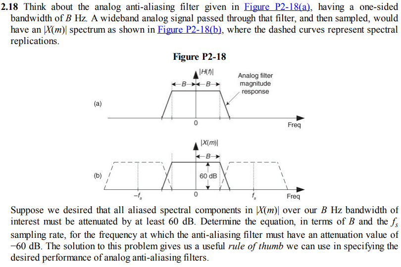Solved 2.18 Think about the analog anti-aliasing filter | Chegg.com