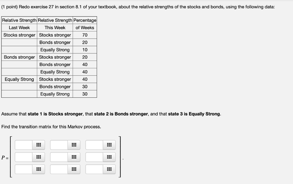 Solved (1 point) Redo exercise 27 in section 8.1 of your | Chegg.com