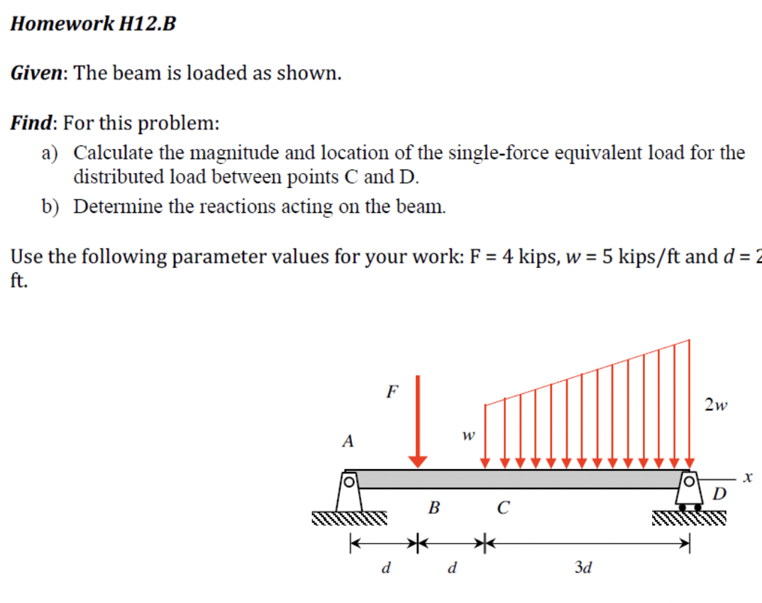 Solved Homework H12.B Given: The beam is loaded as shown. | Chegg.com