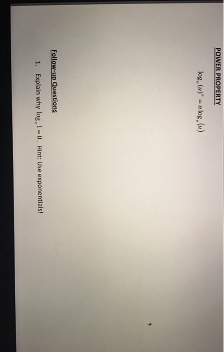 Solved Proving Properties of Logarithmic Functions (Using | Chegg.com