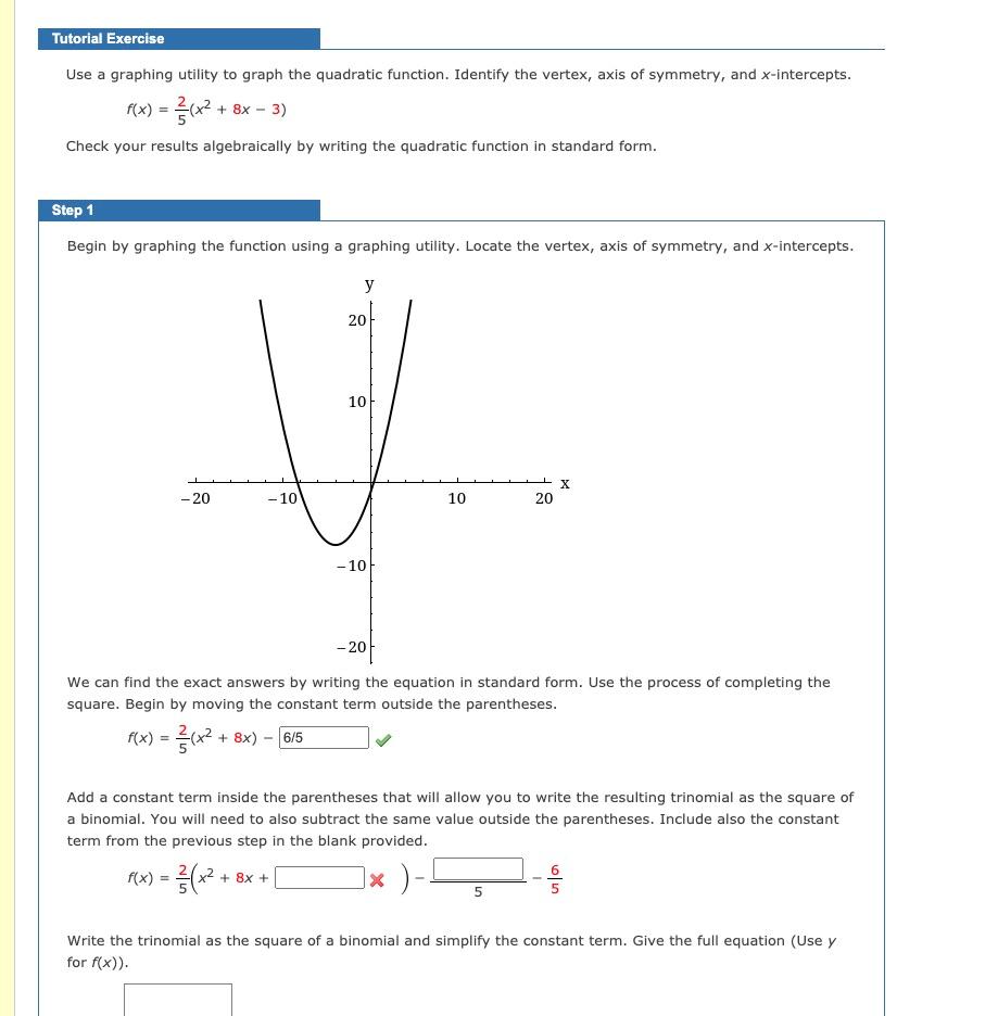 Solved Tutorial Exercise Use a graphing utility to graph the | Chegg.com